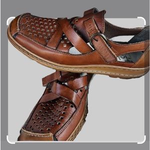 Rieker | Shoes | Rieker Antistress Shoes Brand New Brown Leather Buckle ...